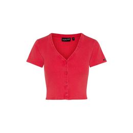 Harlem Soul CLE-O Cropped Rib Cardigan Damen Gr&ouml;&szlig;e XS rot