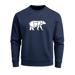 Neverless Sweatshirt 'B&auml;r Lineart Polygon' Herren Gr&ouml;&szlig;e XXXL navy