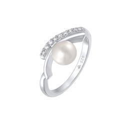 NENALINA Ring 'Elegant' Damen Gr&ouml;&szlig;e 58 silber / perlwei&szlig;