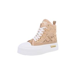 Ital-Design Sneakers High Damen Gr&ouml;&szlig;e 36 hellbraun / wei&szlig;
