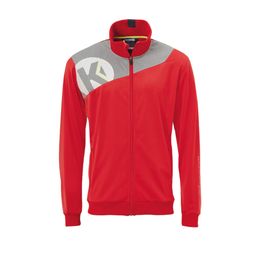 Kempa Sportsweatjacke Jungen Gr&ouml;&szlig;e 128 grau / rot / wei&szlig;