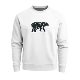 Neverless Sweatshirt 'B&auml;r Lineart Polygon' Herren Gr&ouml;&szlig;e S wei&szlig;