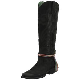 felmini Cowboystiefel Damen Gr&ouml;&szlig;e 37 mischfarben / schwarz Winterschuhe