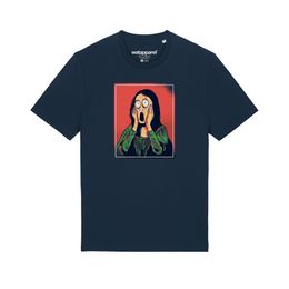 Watapparel T-Shirt 'Mona Lisa Scream' Herren Gr&ouml;&szlig;e S beige / dunkelblau / gr&uuml;n / rot / schwarz