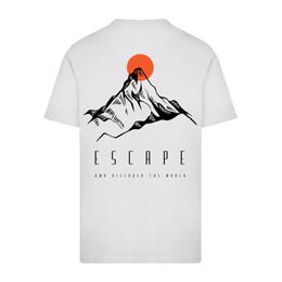 F4NT4STIC T-Shirt 'Escape Discover the World Mountain' Herren Gr&ouml;&szlig;e XL orange / schwarz / wei&szlig;