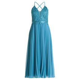 Vera Mont Abendkleid Damen Gr&ouml;&szlig;e 34 blau Winterkleid