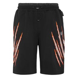 Plein Sport Shorts 'Scratch' Herren Gr&ouml;&szlig;e 31/32 orangerot / schwarz / silber