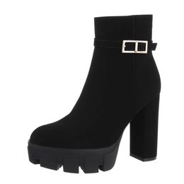 Ital-Design Stiefelette Damen Gr&ouml;&szlig;e 39 schwarz Winterschuhe
