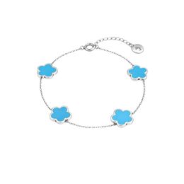 Pure Schmuck Armband 'Clover Ice Blue' Damen Gr&ouml;&szlig;e 13 cm silber