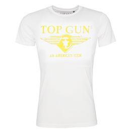 Top Gun T-Shirt 'Beach' Herren Gr&ouml;&szlig;e XXL gelb / wei&szlig;