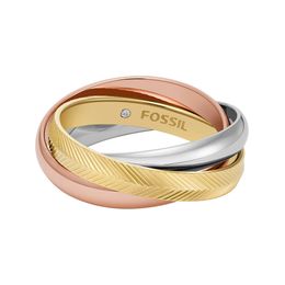 Fossil Ring Damen Gr&ouml;&szlig;e 55 gold / rosegold / silber