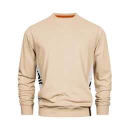 INDICODE Jeans Sweatshirt 'Nilon' Herren Gr&ouml;&szlig;e L champagner / schwarz / wei&szlig;