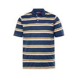 Men Plus Poloshirt Herren Gr&ouml;&szlig;e L ultramarinblau / gelb / wei&szlig;