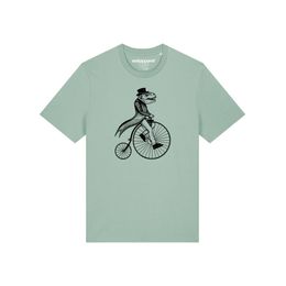 Watapparel T-Shirt 'T-Rex Auf Fahrrad' Herren Gr&ouml;&szlig;e XL mint / schwarz