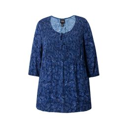 Ulla Popken Bluse Damen Gr&ouml;&szlig;e XXXL/4XL blau / dunkelblau