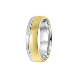 Lucardi Ring Damen Gr&ouml;&szlig;e 60 gold / silber