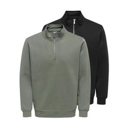 Only & Sons Only & Sons Sweatshirt 'Connor' Herren Gr&ouml;&szlig;e M schwarzmeliert