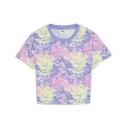 Puma T-Shirt M&auml;dchen Gr&ouml;&szlig;e 128 flieder / violettblau / offwhite