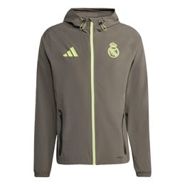 adidas Performance Trainingsjacke 'Real Madrid Tiro 25 Competition Vis' Herren Gr&ouml;&szlig;e XXXL neongelb / schlammfarben