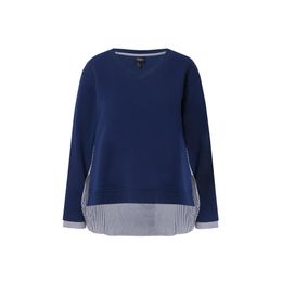 Ulla Popken Sweatshirt Damen Gr&ouml;&szlig;e M/L dunkelblau / wei&szlig;