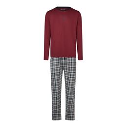 Phil & Co. Berlin Pyjama ' Great Bay ' Herren Gr&ouml;&szlig;e XL grau / bordeaux