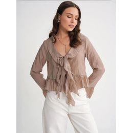 Mixray Bluse Damen Gr&ouml;&szlig;e M dunkelbeige