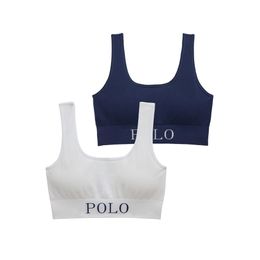 Polo Ralph Lauren Bustier ' Ribbed Seamless ' Damen Gr&ouml;&szlig;e 65 dunkelblau / offwhite