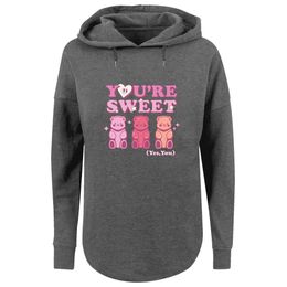F4NT4STIC Sweatshirt 'Valentinstag You're Sweet Gummy Bears' Damen Gr&ouml;&szlig;e L dunkelgrau / orchidee / hellorange / rosa