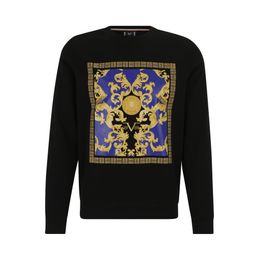 19V69 Italia Sweatshirt 'Nico Golden' Herren Gr&ouml;&szlig;e XXL blau / goldgelb / schwarz / wei&szlig;
