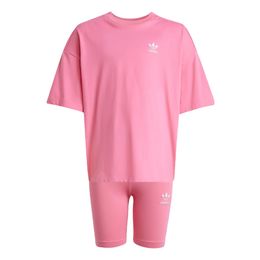 adidas originals Set 'Cycling Shorts and Tee Set' Jungen Gr&ouml;&szlig;e 122 hellpink / wei&szlig;