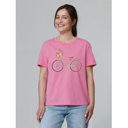 Watapparel Shirt 'Damenfahrrad' Damen Gr&ouml;&szlig;e M mischfarben / rosa