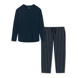 Schiesser Pyjama 'Organic Cotton' Damen Gr&ouml;&szlig;e S blau Winterkleid