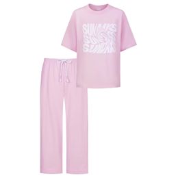 Mey Pyjama 'Solid Love' Damen Gr&ouml;&szlig;e M rosa Winterkleid