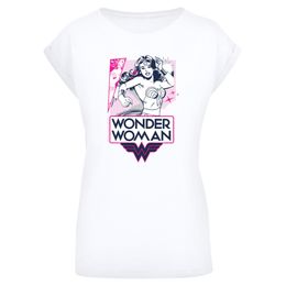 F4NT4STIC T-Shirt 'DC Comics Wonder Woman Pink Action' Damen Gr&ouml;&szlig;e 5XL grau / himbeer / schwarz / wei&szlig;