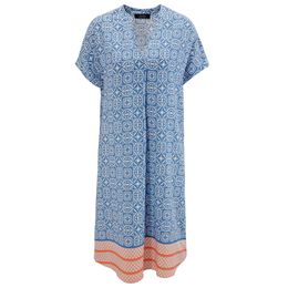 Aniston Selected Sommerkleid Damen Gr&ouml;&szlig;e 38 hellblau / orange / wei&szlig;