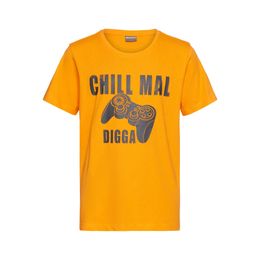 Kidsworld T-Shirt Jungen Gr&ouml;&szlig;e 164/170 neonorange / schwarz