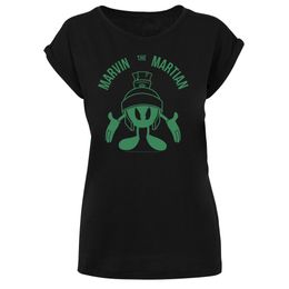 F4NT4STIC T-Shirt 'Looney Tunes Marvin The Martian Large Head' Damen Gr&ouml;&szlig;e 5XL gr&uuml;n / schwarz