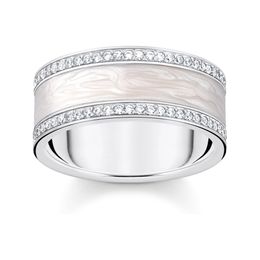 Thomas Sabo Ring Damen Gr&ouml;&szlig;e 56 silber / perlwei&szlig;