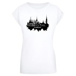 F4NT4STIC T-Shirt 'Cities Collection - Hamburg skyline' Damen Gr&ouml;&szlig;e XXXL schwarz / wei&szlig;
