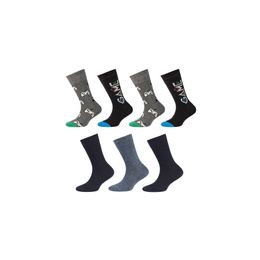 Camano Socken M&auml;dchen Gr&ouml;&szlig;e 27/30 blaumeliert / graumeliert / schwarz / wei&szlig;