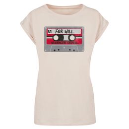 F4NT4STIC T-Shirt 'Stranger Things Cassette For Will Netflix TV Series' Damen Gr&ouml;&szlig;e S sand / grau / rot / schwarz