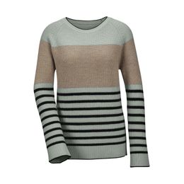 Madeleine Mode Madeleine Pullover Damen Gr&ouml;&szlig;e L/XL dunkelbeige / mint / schwarz