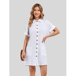 Lapaplus Blusenkleid Damen Gr&ouml;&szlig;e 38 wei&szlig; Winterkleid