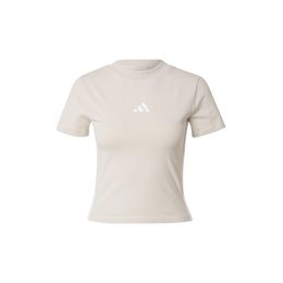 adidas Sportswear Funktionsshirt 'Essential' Damen Gr&ouml;&szlig;e L greige / wei&szlig;