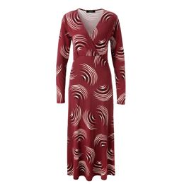 Aniston Selected Kleid Damen Gr&ouml;&szlig;e 42 kirschrot / schwarz / wei&szlig; Winterkleid