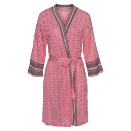 Vivance Morgenmantel 'Dreams' Damen Gr&ouml;&szlig;e XS/S pink / ros&eacute; / schwarz / wei&szlig;