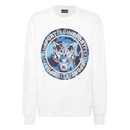 Plein Sport Sweatshirt 'Carbon Tiger' Herren Gr&ouml;&szlig;e XXL marine / azur / hellblau / wei&szlig;