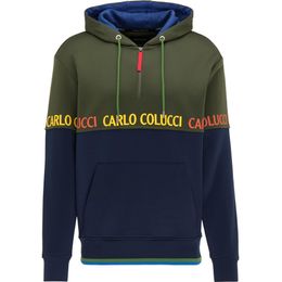 Carlo Colucci Sweatshirt 'Carrari' Herren Gr&ouml;&szlig;e XXL navy / gelb / gr&uuml;n / orangerot