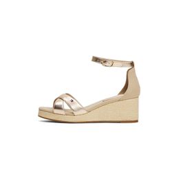 Tommy Hilfiger Sandale Damen Gr&ouml;&szlig;e 38 beige / gold