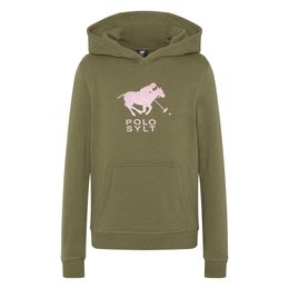 POLO SYLT Sweatshirt M&auml;dchen Gr&ouml;&szlig;e 146/152 oliv / rosa